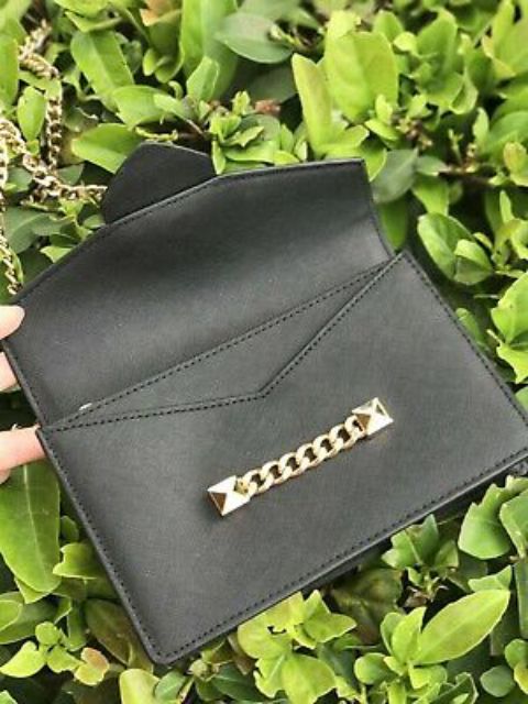 Michael Kors Karla Leather Wristlet Chain Crossbody Bag - nazzilla ...