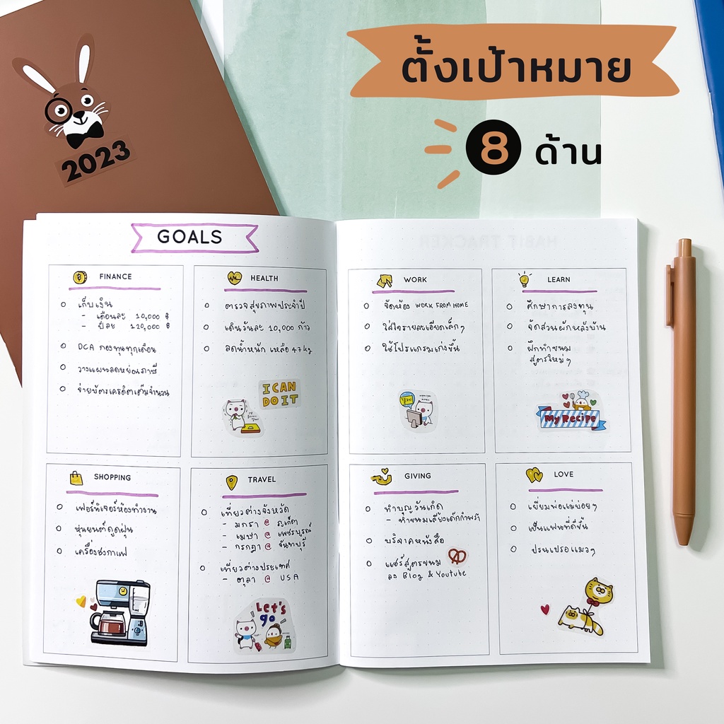 ส่งฟรี เซ็ต Mini Bujo 2023 ของตกแต่ง วันหยุดไทย A5 Bullet Journal ...