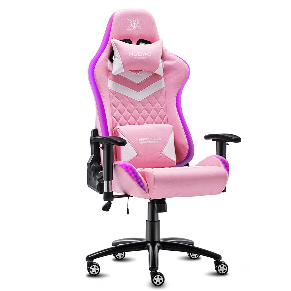 NUBWO X107 RGB Gaming Chair เก้าอี้เกมมิ่ง - สีดำสีชมพู - bf_gaming ...