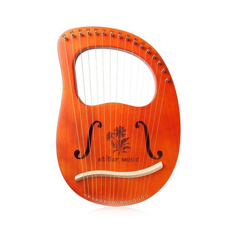 Lyre Harp,16 String Mahogany Lyre Instrument,Begonia Flower Pattern ...