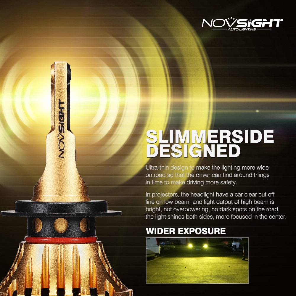 Novsight หลอดไฟหน้ารถยนต์ H13 H11 H8 H4 H7 H1 H3 9005 HB3 9006 HB4 9007 ...