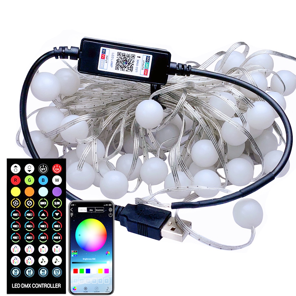 BUSB RGB LED String Christmas Lights For Bedroom WS2812B RGB Led Light ...