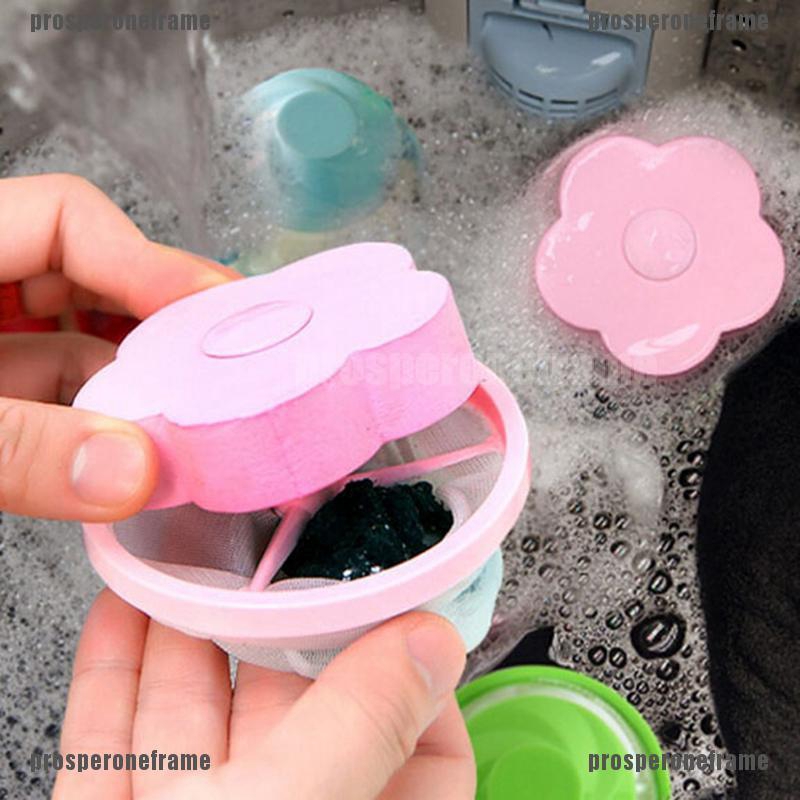 Flower Shape Mesh Filter Bag Floating Laundry Ball Washing Machine Filt ...