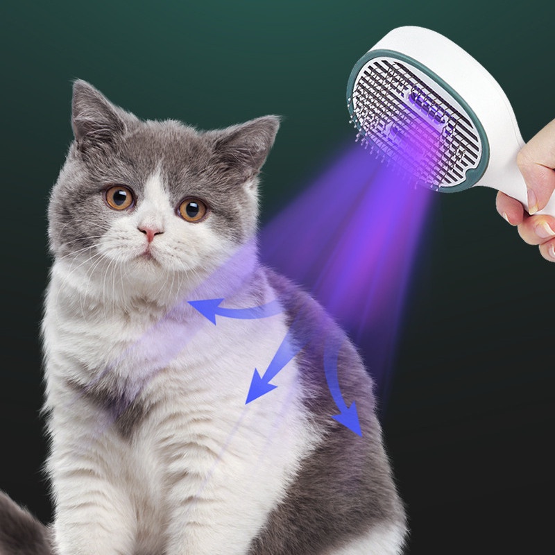 Clean Pet Comb To Remove Floating Hair Dog Brush Ultraviolet Sterilization Cat Grooming Remover ...
