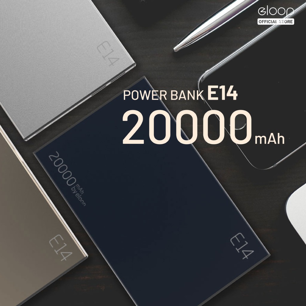 [รับประกัน 1 ปี] Eloop E14 แบตสำรอง 20000mAh PowerBank ของแท้ 100% ...