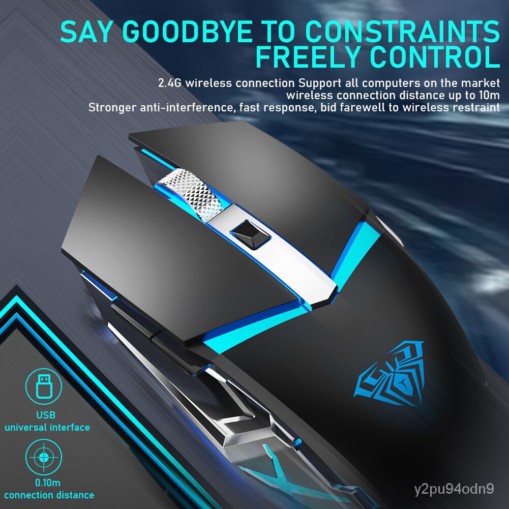 AULA SC400ชาร์จไร้สาย2.4G เมาส์สำหรับเล่นเกมส์เย็นและ Greener ชาร์จ ...