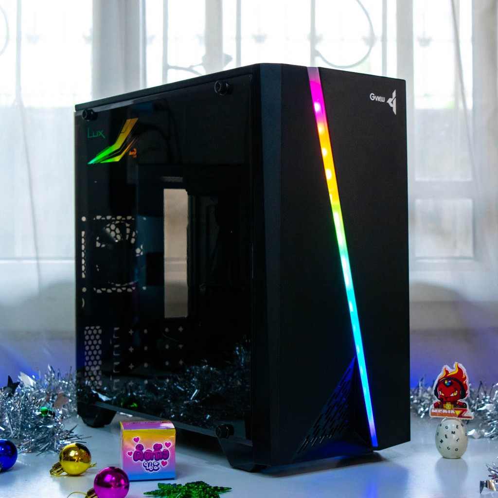 มีโค้ด12% Case Gview matx i2-31 ( เคสเปล่า ฝาใส พร้อมไฟ rgb ด้านหน้า ...