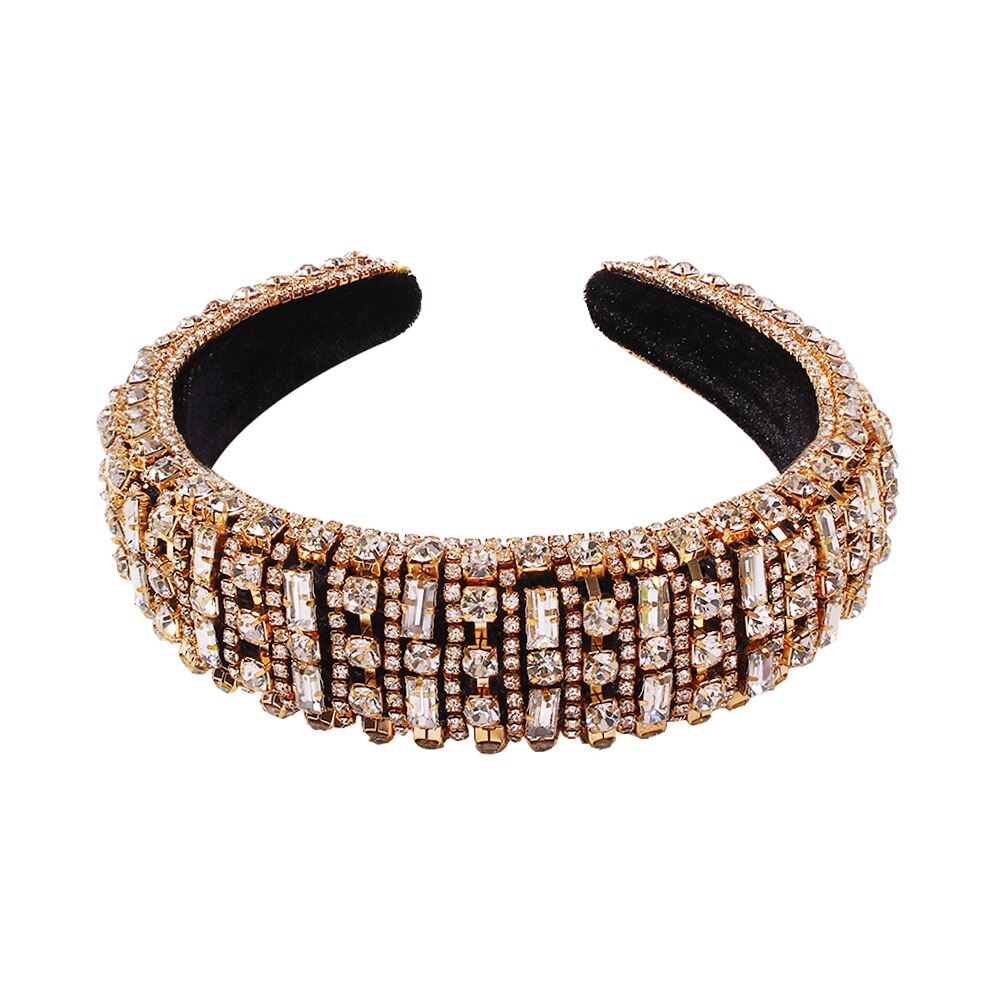 Gold/Silver Color Full Crystal Hair Bands For Women Lady Luxury Shiny ...