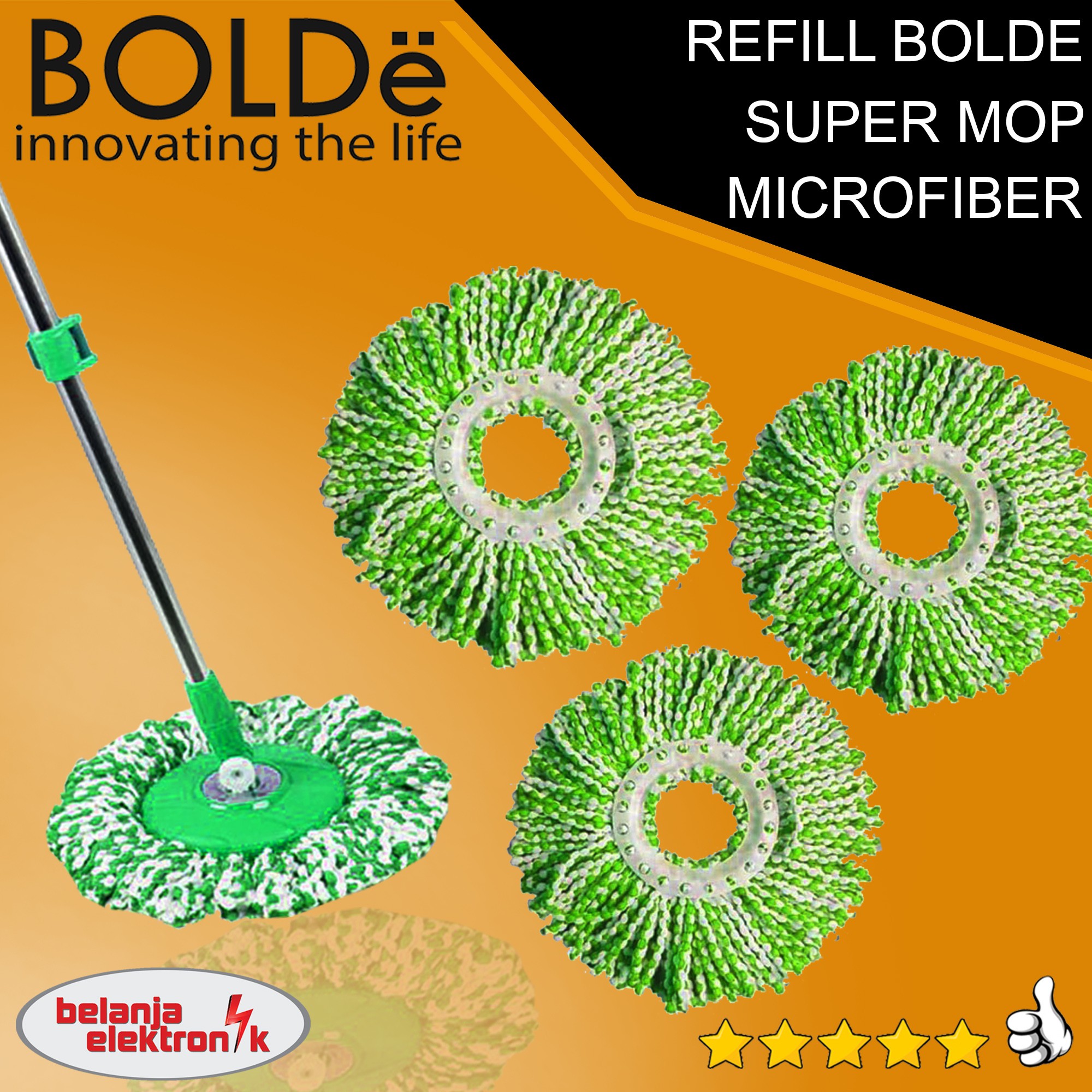 Bolde SUPER MOP ไมโครไฟเบอร์ / ไม้ถูพื้นเครื่องมือทําความสะอาดพื้น ...