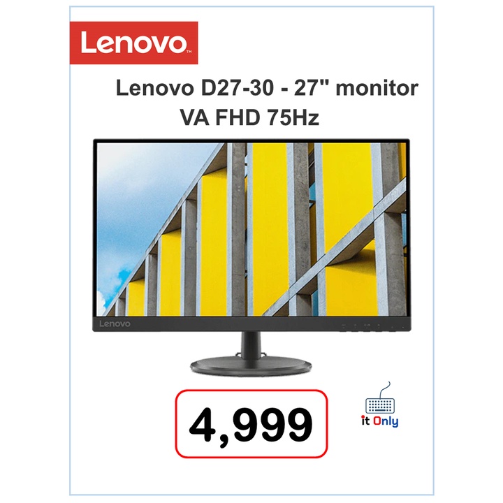 Lenovo D27-30 - 27" monitor FHD 75Hz จอคอม 27 นิ้ว - it_only - ThaiPick