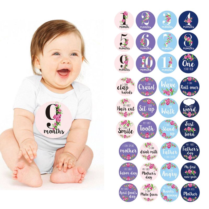 OMG★Baby Pregnant Women Monthly Photograph Sticker Fun Month Milestone ...