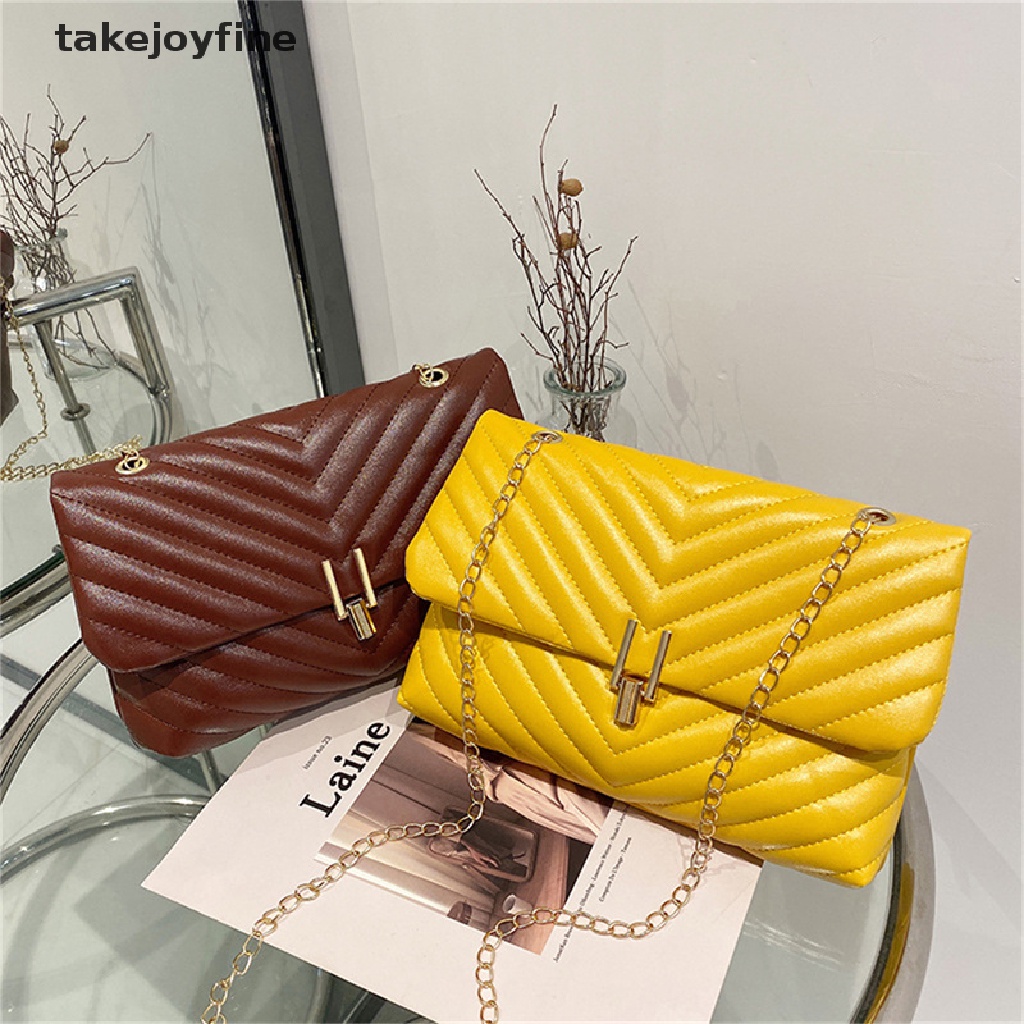 Tfth กระเป๋าสะพายไหล่ สะพายข้าง หนัง PU สายโซ่ ปักลาย แฟชั่นสตรี ...