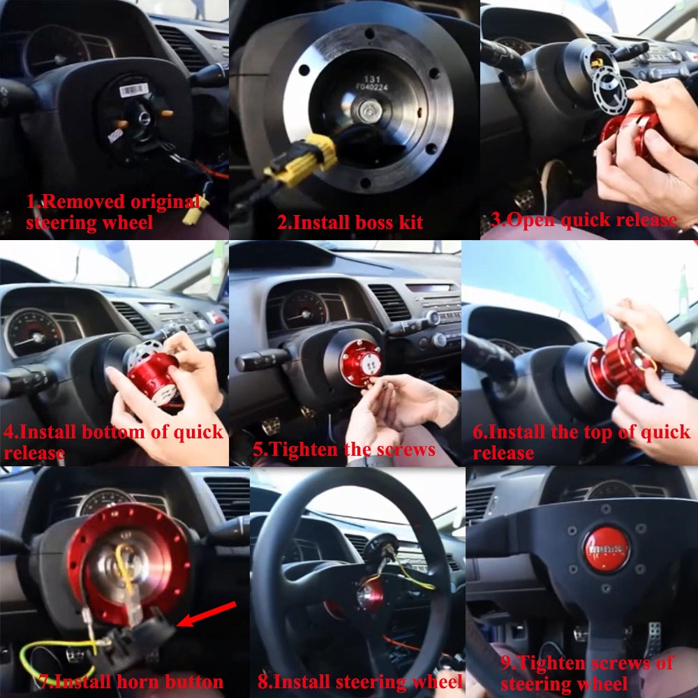 Racing Car Steering Wheel Quick Release Hub Adapter Boss Kit Real ...