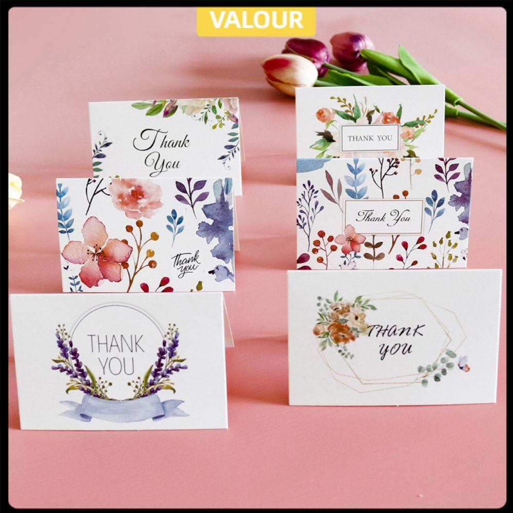 Valour โปสการ์ดเปล่า ลายดอกไม้ Thank You 6 ชุด - valour.th - ThaiPick