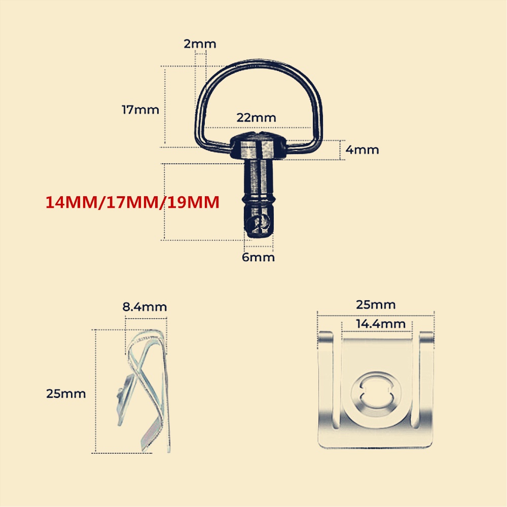 Stainless steel Motorcycle Fairing Fasteners Quick Release D-RING 14 ...