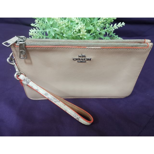 COACH CROSBY CLUTCH IN NATURAL REFINED LEATHER WITH PYTHON EMBOSSED ...