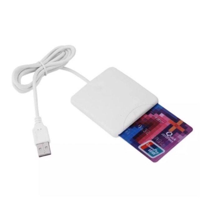 พร้อมส่ง เครื่องอ่านบัตรประชาชน Smart Card Reader (สีขาว) | Shopee Thailand