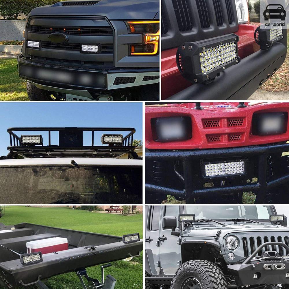 2Pcs 7'' 144W Quad Row LED Light Bar Work Light Bar Spot Fog lights ...