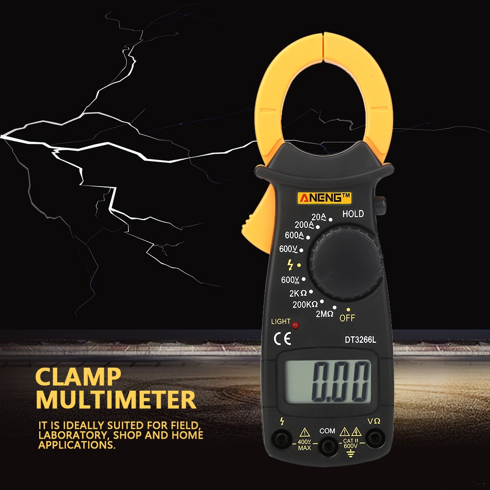 DT3266L Digital LCD Clamp Multimeter Voltmeter Ammeter ACDC Voltage ...