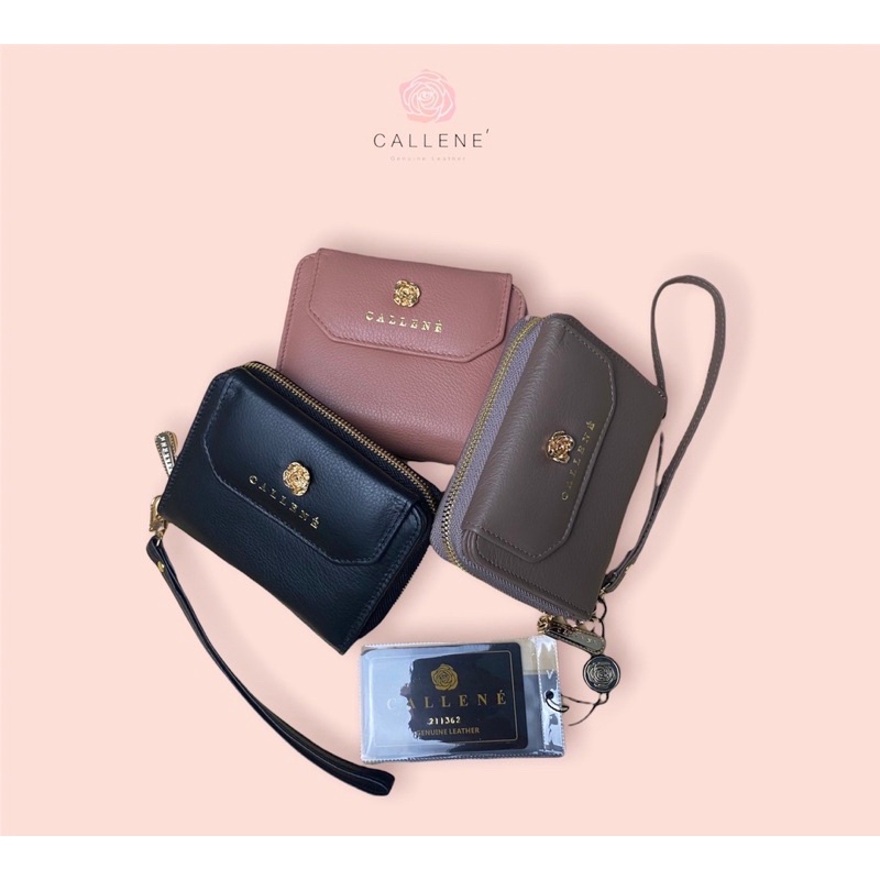 Callene’ กระเป๋าสตางค์2in1 หนังวัวแท้. | Shopee Thailand