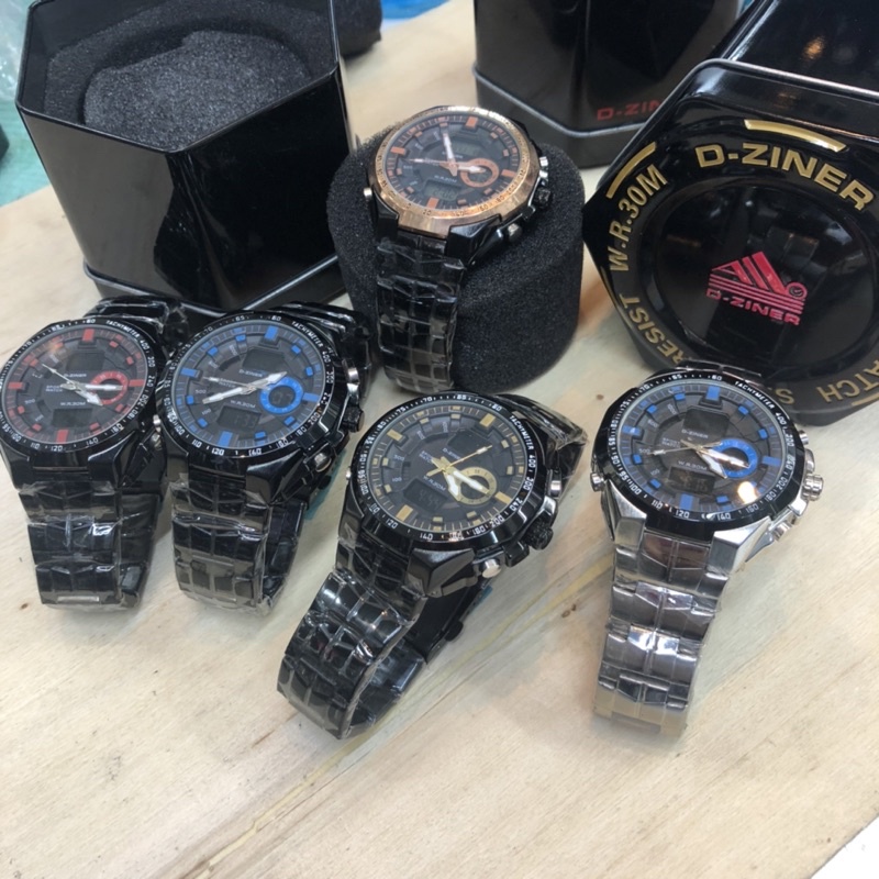 D-ZINER นาฬิกาข้อมือชาย เครื่องผลิตจากญี่ปุ่น ระบบQuartz Hybrid ...
