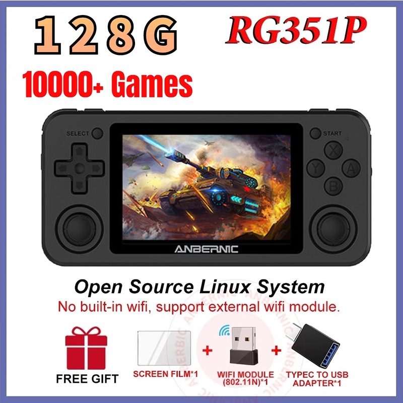 คอนโซลเปลือก128G ANBERNIC RG351P Retro Game Console RK3326 Linux System ...