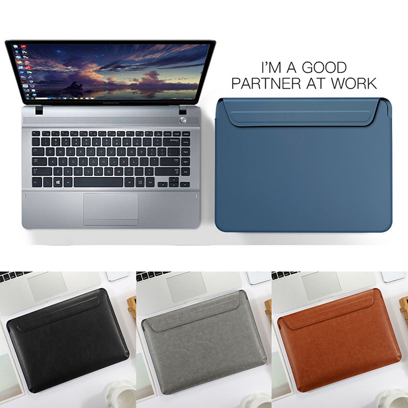 Magnetic Leather Laptop Sleeve Bag Cover Case For Macbook Proair 13