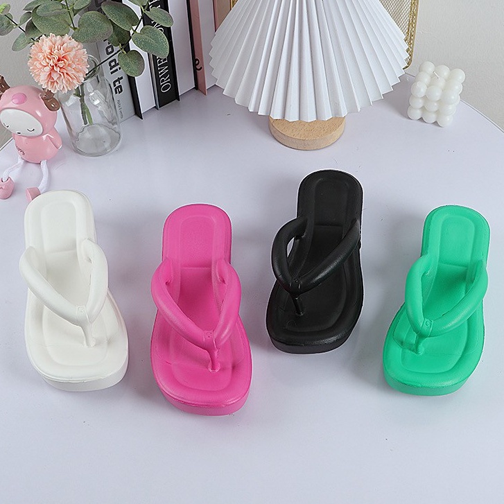 SHO รองเท้าเสริมส้น รองเท้าแตะ รองเท้าหูหนีบ วัสดุ EVA สีสวย พร้อมส่ง - bbboyy - ThaiPick