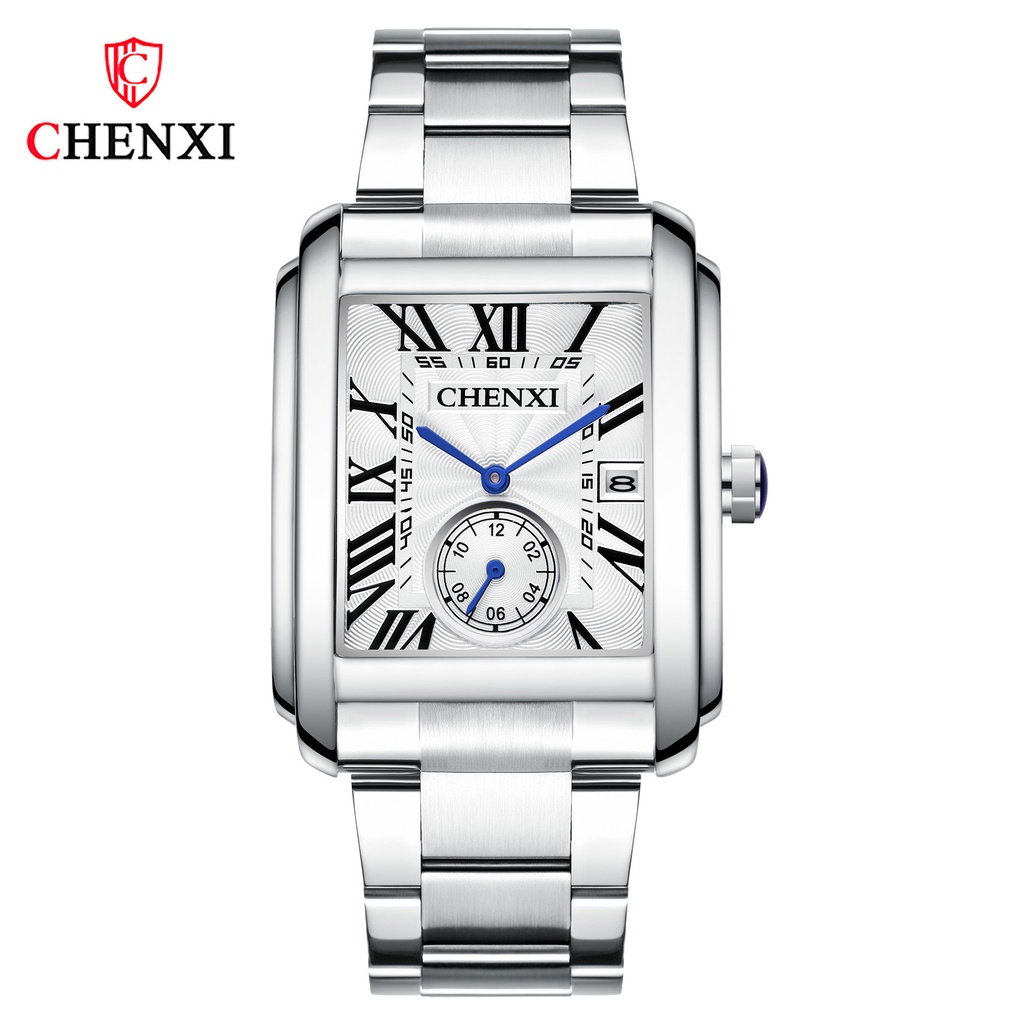Chenxi CHENXI พร้อมส่ง ใหม่ นาฬิกาข้อมือแฟชั่น สายเหล็ก ทรงสี่เหลี่ยม สําหรับผู้ชาย 8216 ...