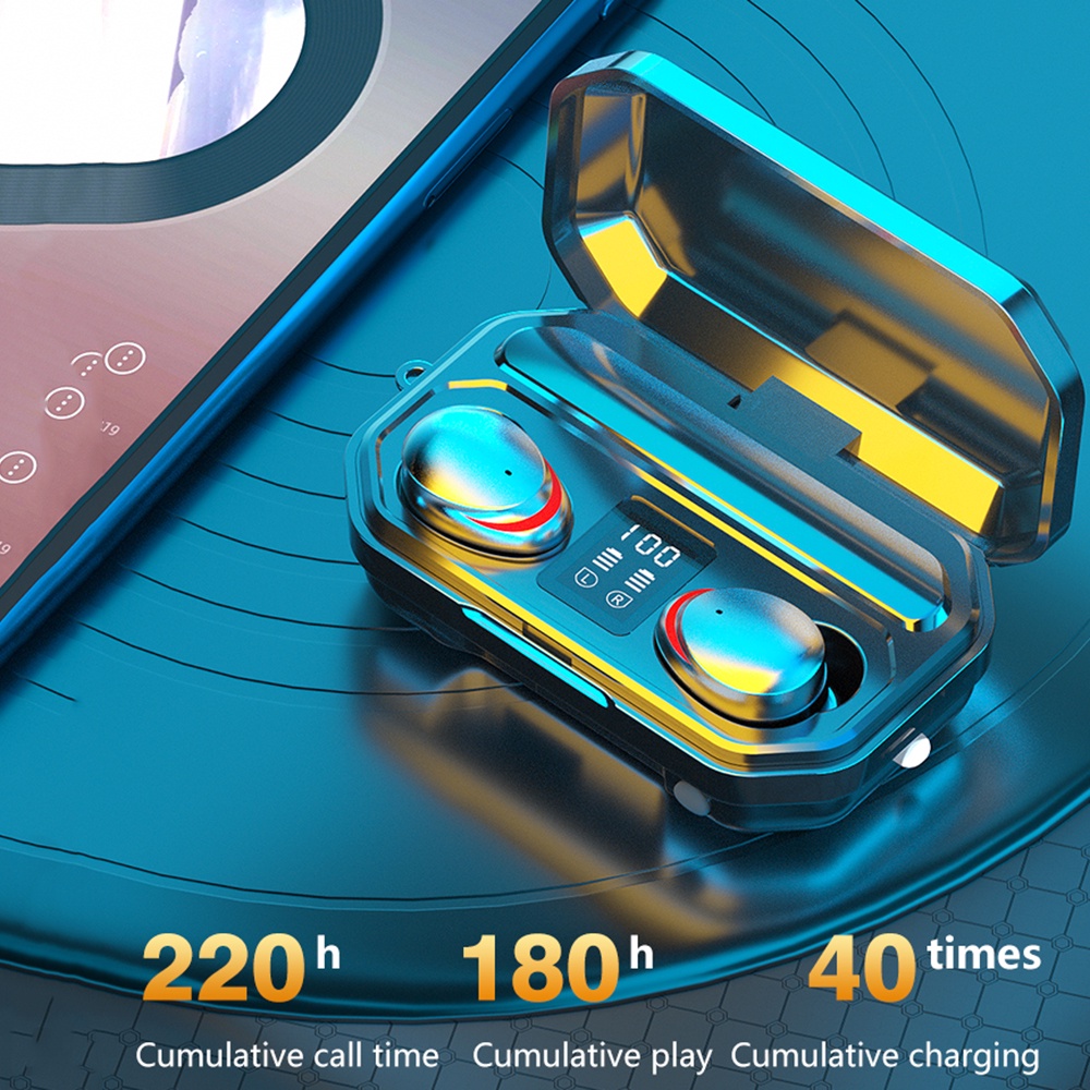 M15 TWSหูฟังไร้สายBT5.0 IPX7กันน้ำ2000MAhกล่องชาร์จPowerหน้าจอไฟฉาย ...