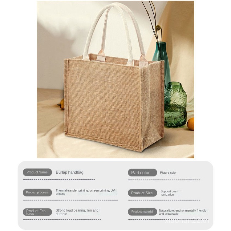 DIY Handbag Woemn Jute Bag Tote bag Plain Hand Painted DIY beg wanita ...