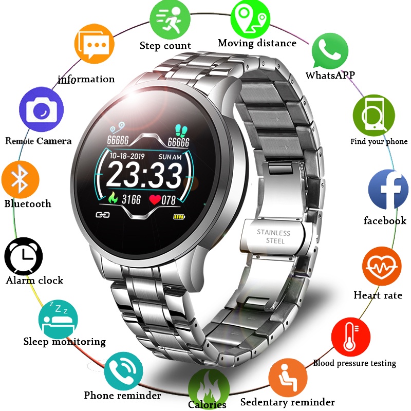 LIGE 2020 New Smart Watch Men Heart Rate Blood Pressure Information ...