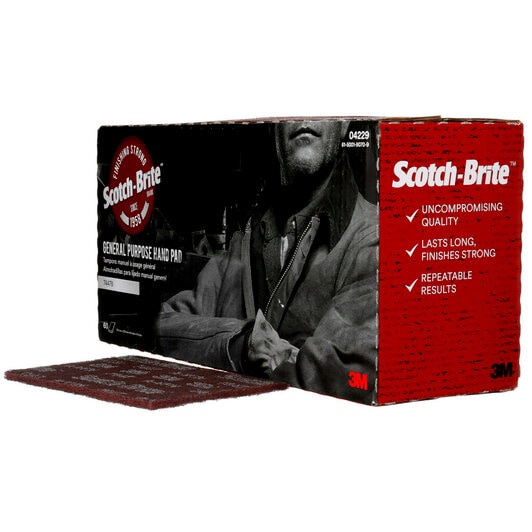 3M 7447B แผ่นขัดสก๊อตไบร์ทสีแดง ขนาด 6x9 นิ้ว (บรรจุ 60 ชิ้นกล่อง ...