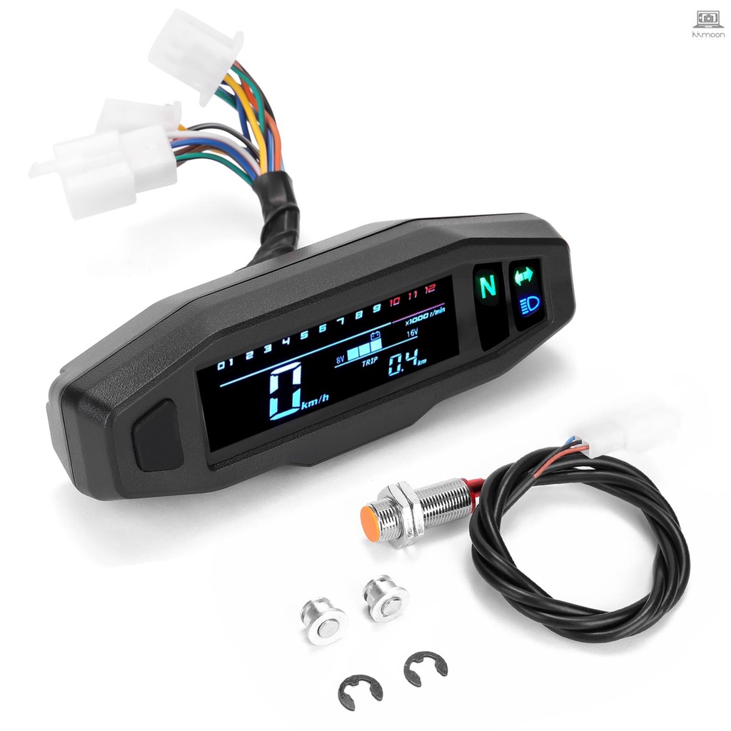 Mini Universal LCD Digital Motorcycle Meter Speedometer Digital Odo ...