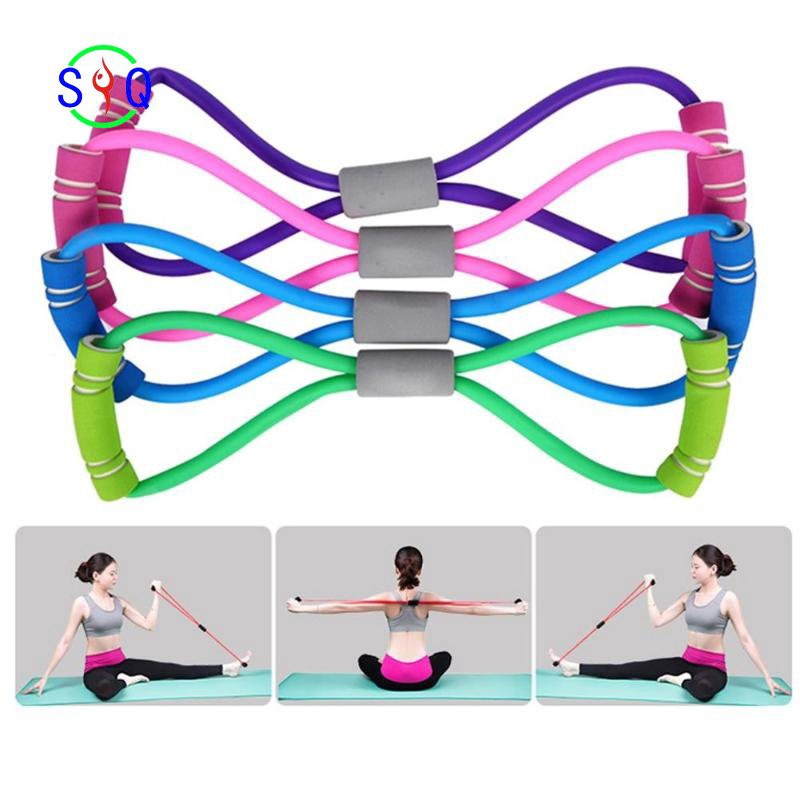 2Aup S&Q 8 Word Pull Rope Resistance Bands Exercise Cords Chest Stretch ...