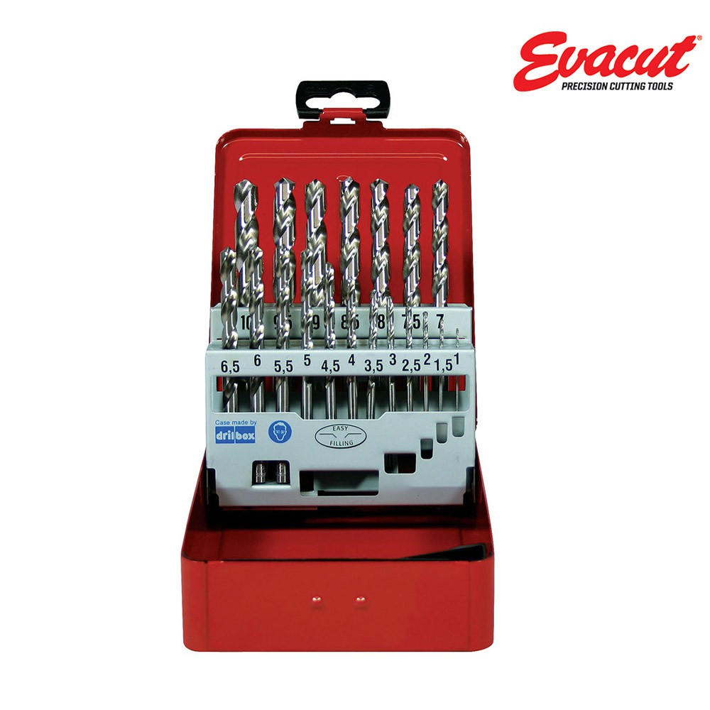ชุดดอกสว่านเจาะเหล็กไฮสปีด EVACUT 19ตัว/ชุด ระบบมิลลิเมตร NO.2M | Shopee Thailand