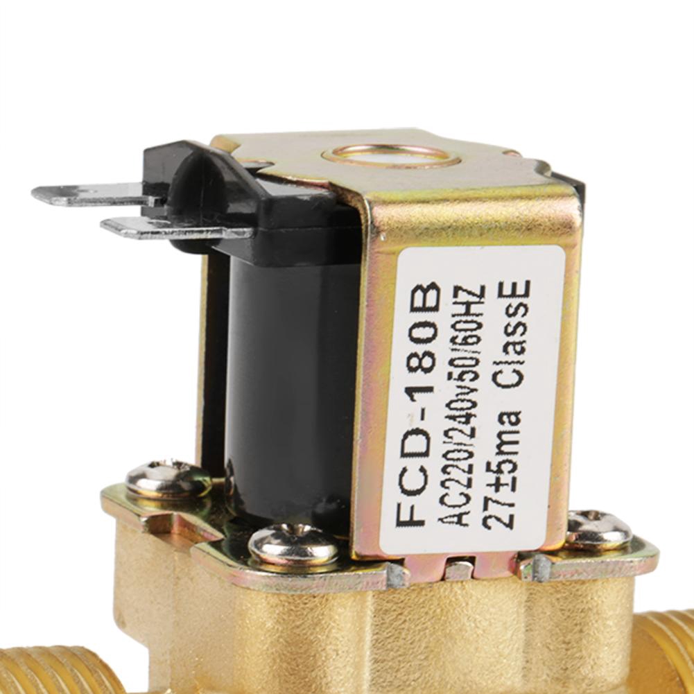 G34 2-Way Water Inlet NC Normal Closed Electric Solenoid Valve Brass ...