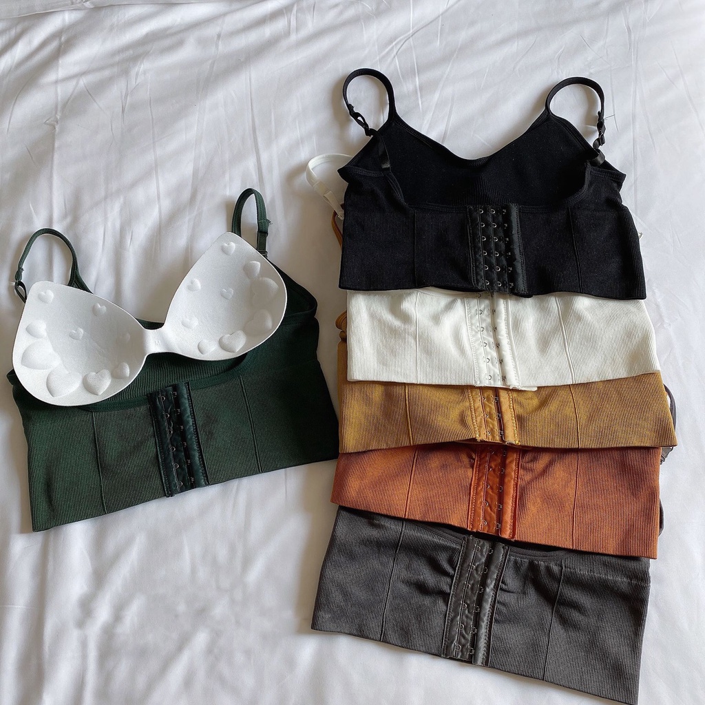 Crop bra 651 ครอปบราสายเดี่ยว ตะขอหลัง บราสายเดี่ยวเว้าหลังมีตะขอปรับ ...