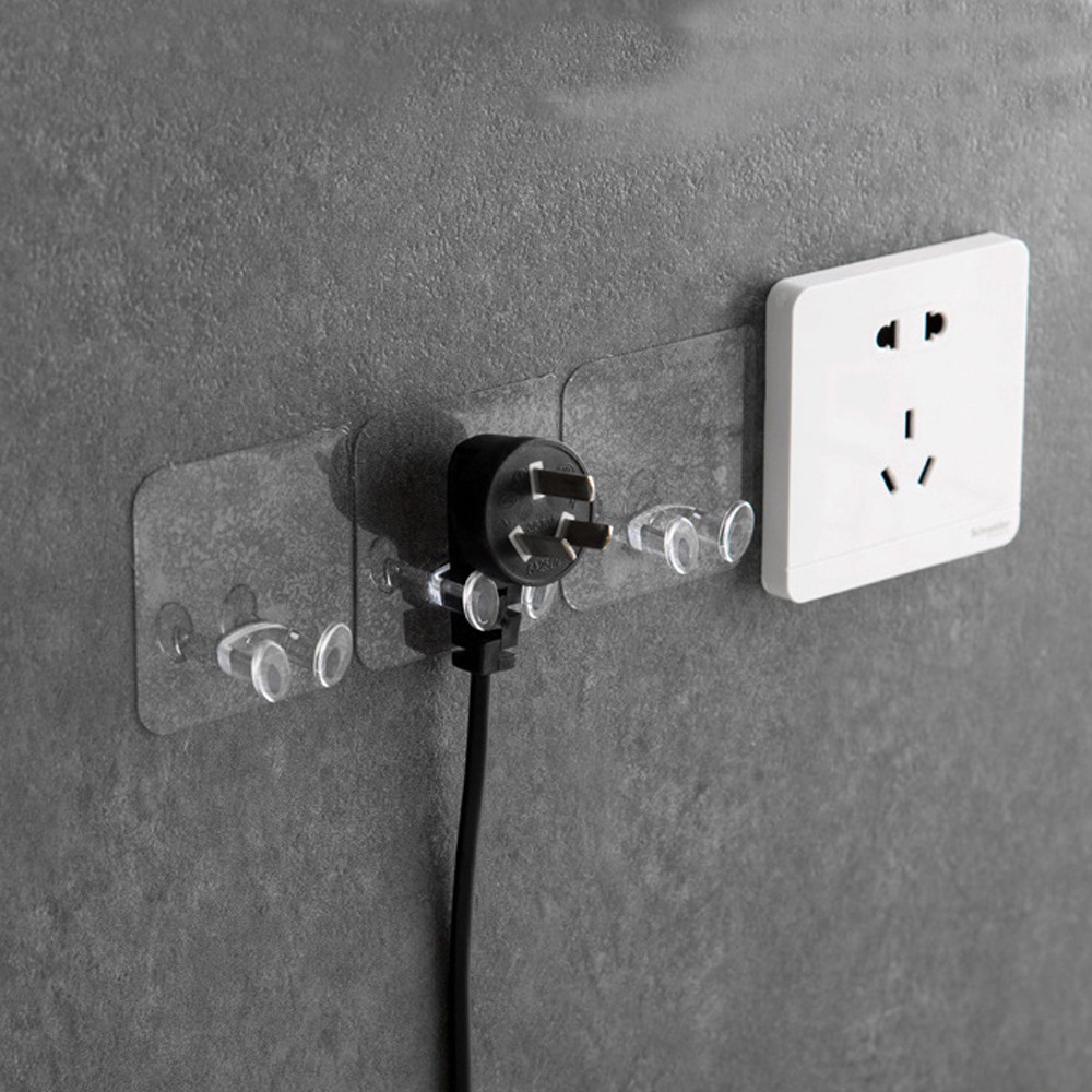 2/5PCS Transparent Home & Living Wall Powerful Adhesive Cable Power ...