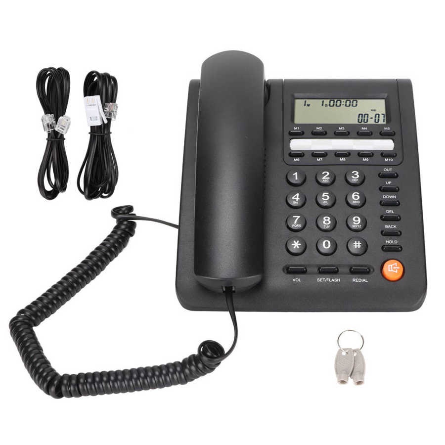Corded Landline Telephone Desktop Corded Telephone Mute Function 16 Bit LCD Display for Hotel ...