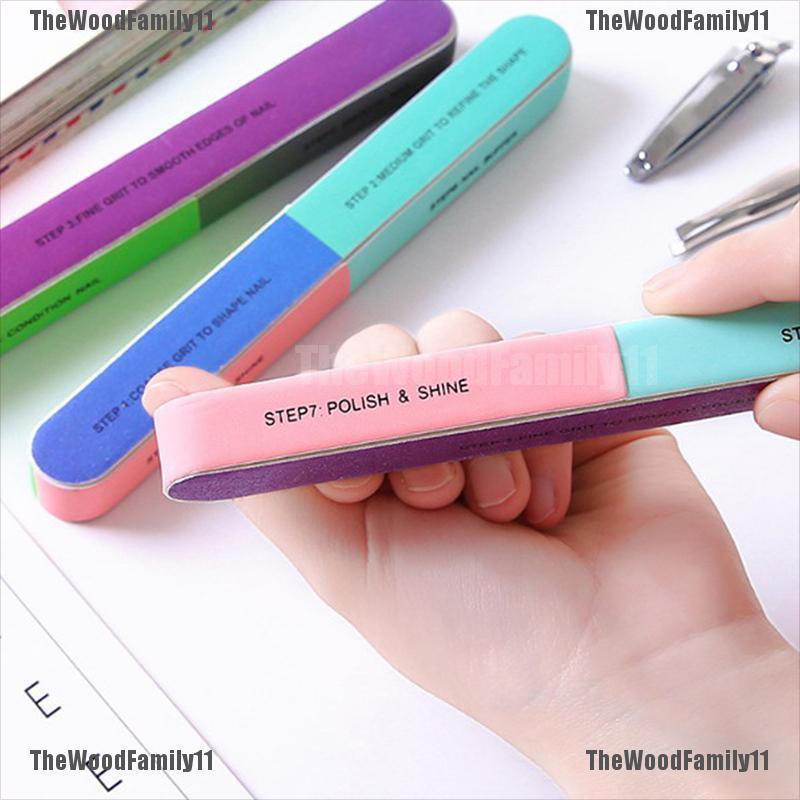 「THF」2Pcs creative printing nail file sanding sand six-sided polishing ...
