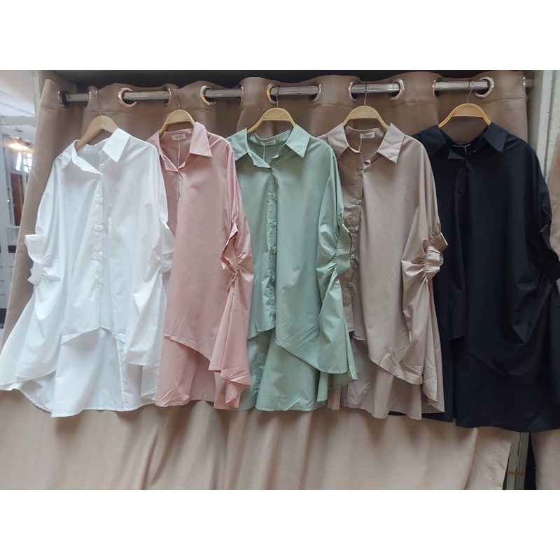 Numsha Brand เชิ้ตตัวใหญ่แขนย่น NB22058 - numsha_brand - ThaiPick