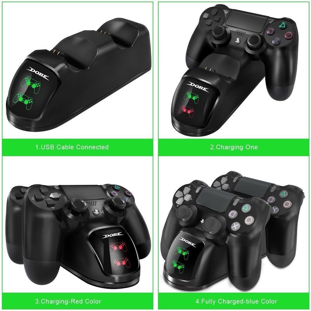 PS4 Dual Shock Controller Dual USB Charging Charger Docking Station ...
