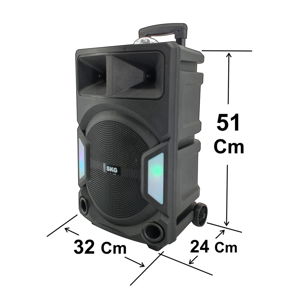 SKG ลำโพงบลูทูธ 12 นิ้ว 6000 W ลำโพงล้อลาก ไฟวิบวับ รุ่น AV-1000 BT12 สีดำ รับประกัน1 ปี - p8 ...