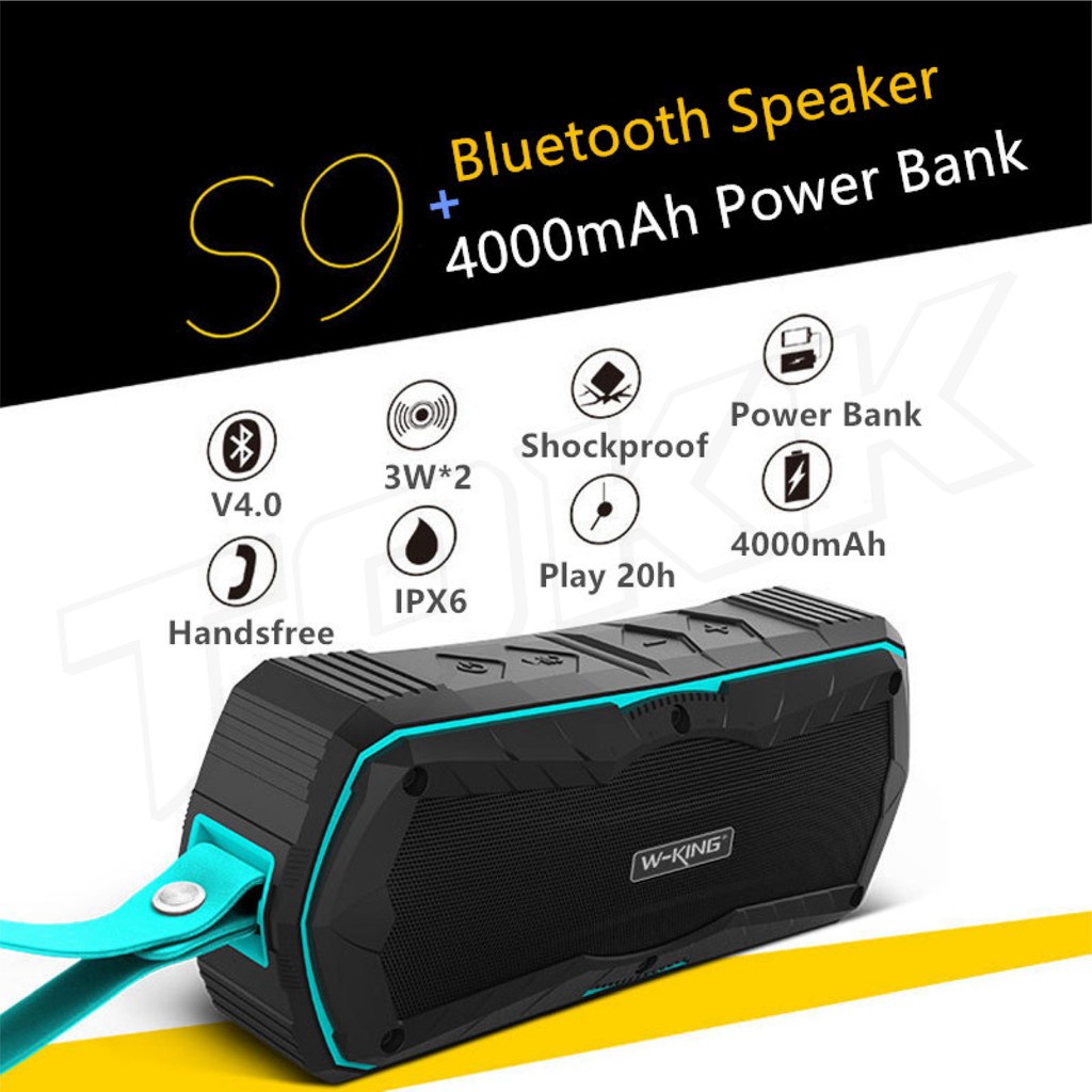 W-King ของแท้ 100 S9 Bluetooth Speaker ลำโพงบลูทูธพกพากันนำ้กันฝุ่นกัน ...
