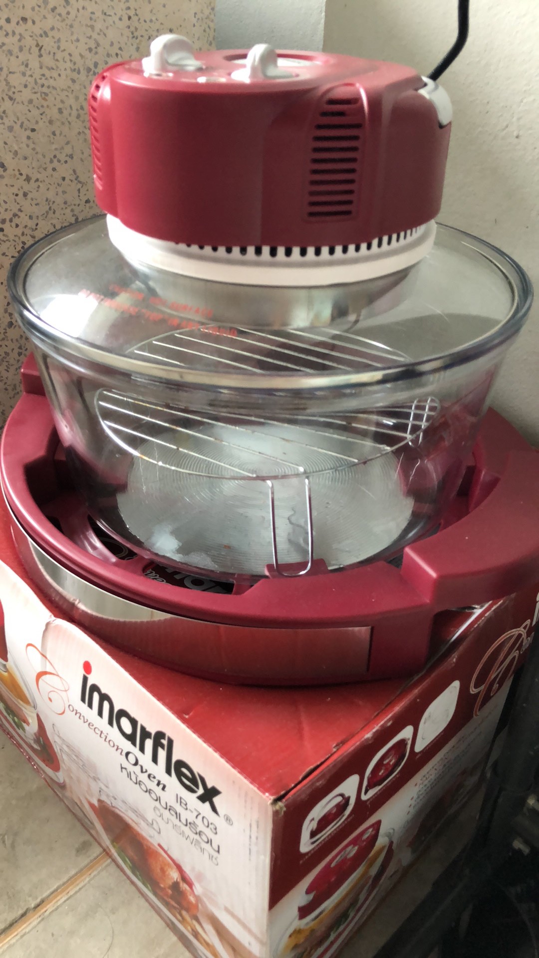 [ใช้โค้ดส่งฟรีๆค่าส่ง] IMARFLEX หม้อฝาอบลมร้อน โถแก้ว ขนาด 12 ลิตร รุ่น IB-703 | Shopee Thailand