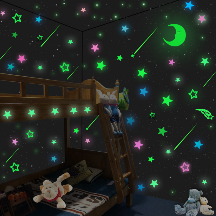 Luminous stickers fluorescent glowing stars wall stickers net red ins ...