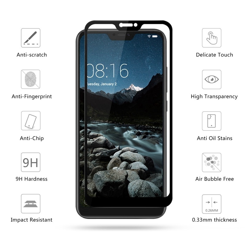 9H 5D Xiaomi Mi A2Lite A1 5X 6X Redmi Note 6 Pro Redmi Note 5 Pro Tempered Glass Explosion-proof ...