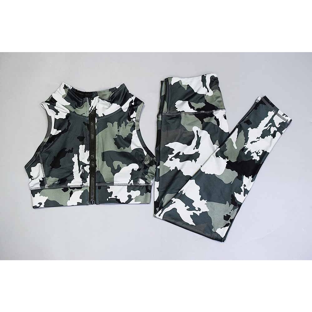 Camouflage Gym Clothing 2021 Sport Set Women Sportswear Dry Fit Sport ...