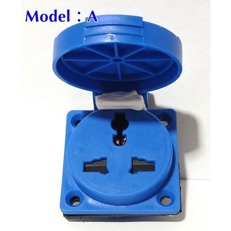 waterproof socket 3 Pole ปลั๊กกันน้ำ ปลั๊กนิรภัย 3 ตา 10A200-250V สีฟ้า ...